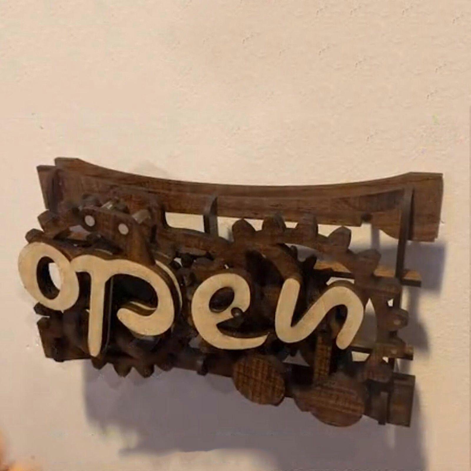 Revolutionary Open-Closed Sign Board, Wooden Gear Mechanism Convertible ...