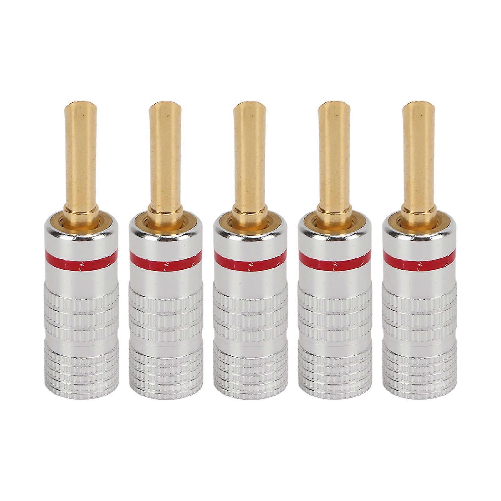 5Pcs J.10054 Serrated Banana Plug 4mm Solderless 24K Gold Plated ...