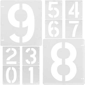 10 Sheets Numbers Stencils for Painting Plastic Painting Stencils ...
