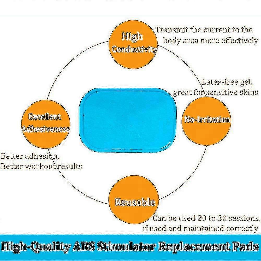 60Pcs Gel Sheets For Gel Pad, Abs Trainer Replacement Gel Sheet Abdominal Toning Belt Muscle ...