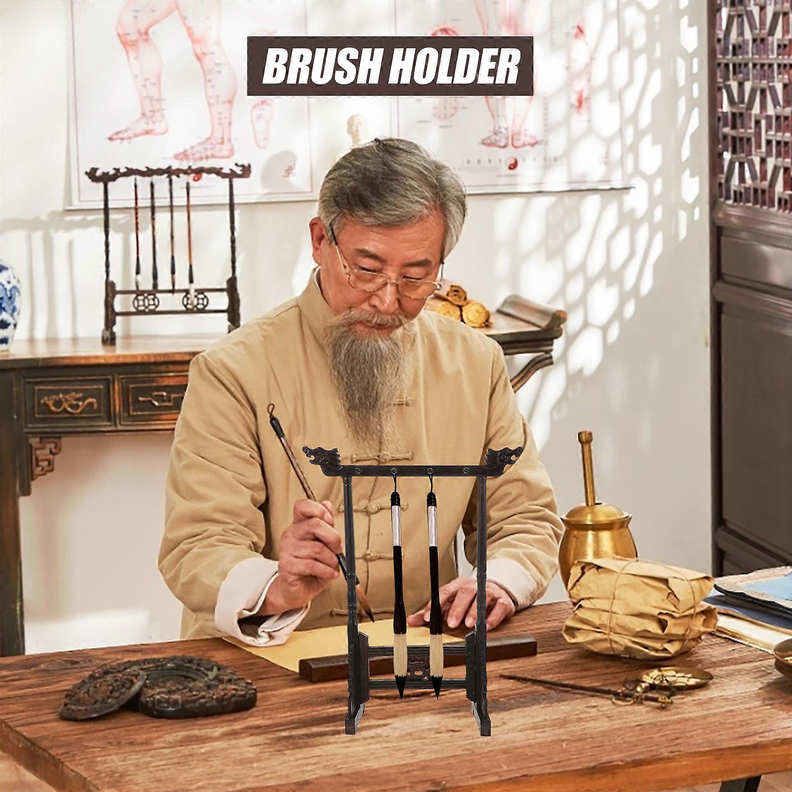 Brush Storage Stand Traditional Chinese Brush Holder For Calligraphy ...