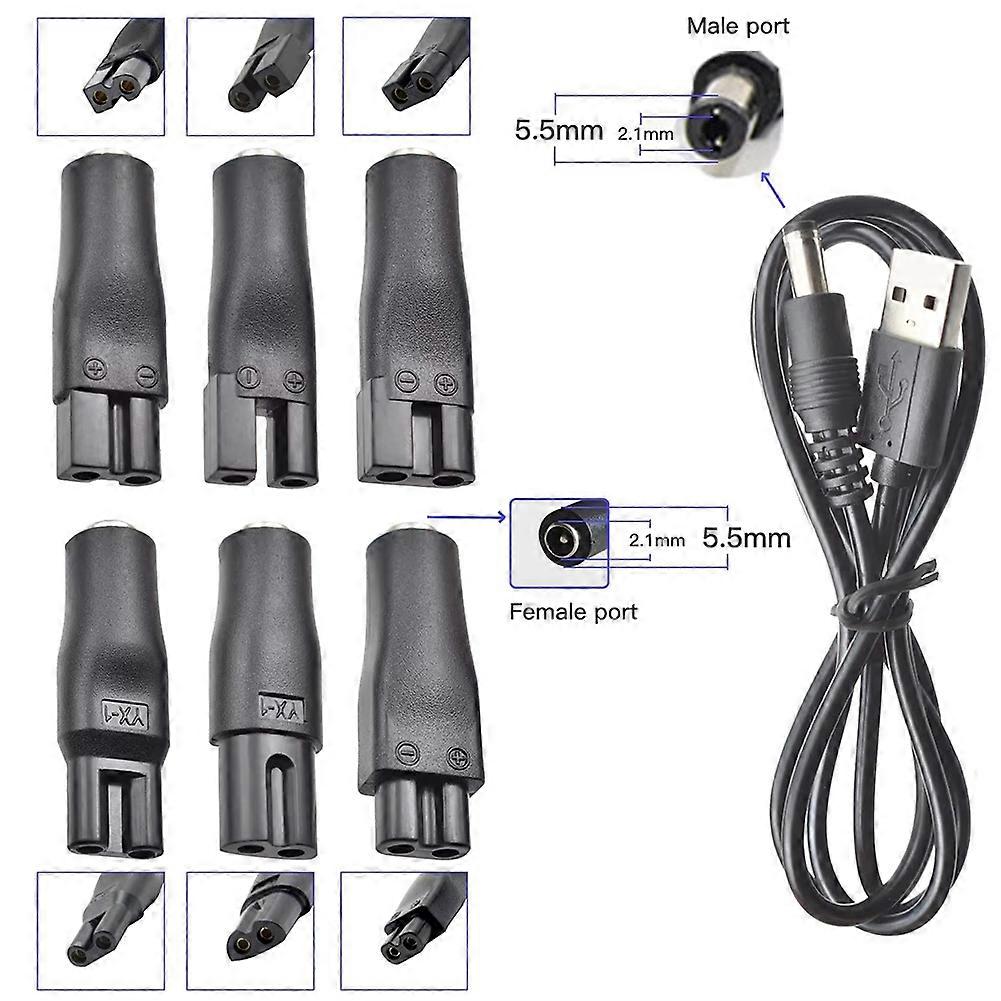 7 PCS Power Cord 5V Replacement Charger USB Adapter for Electric Hair ...