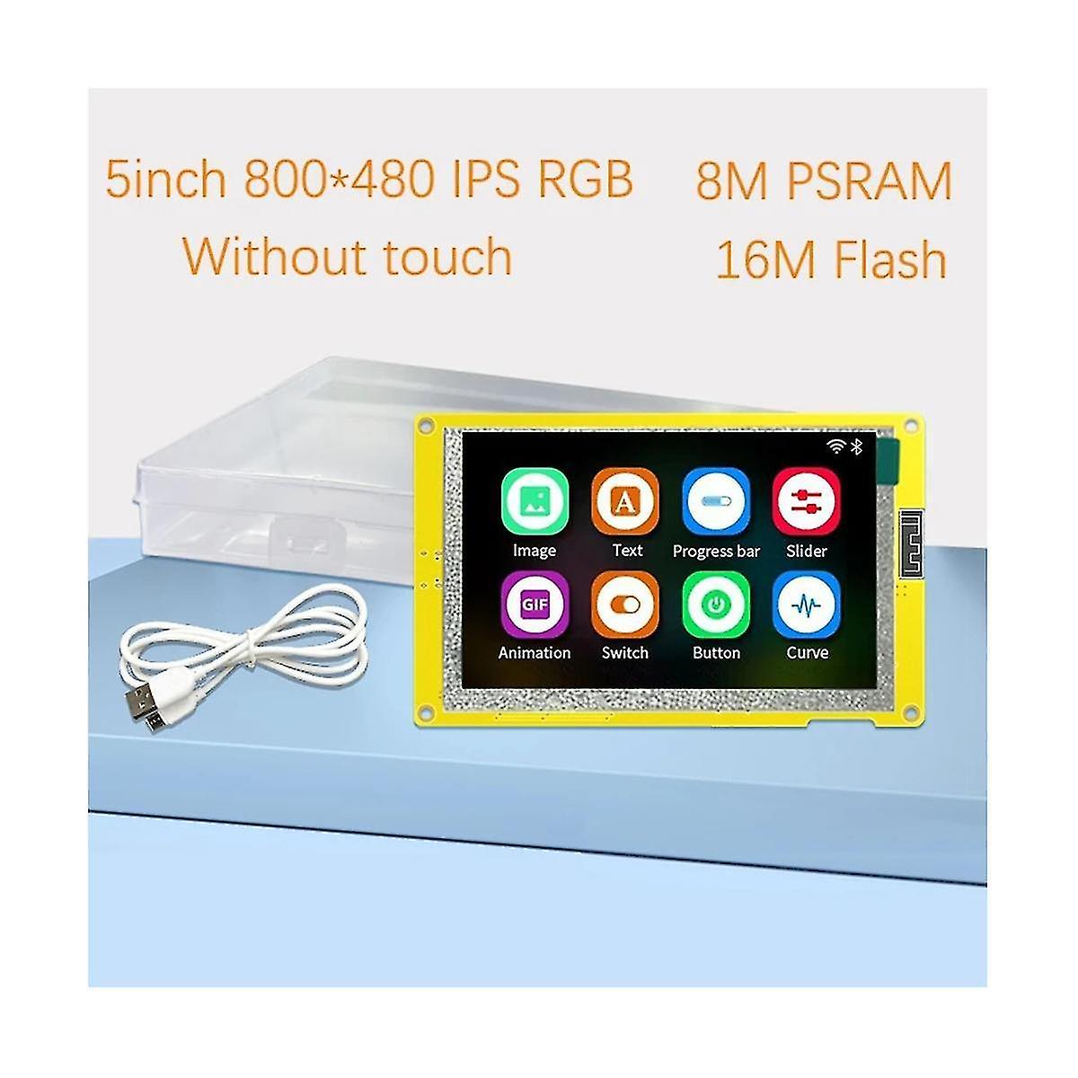 Esp32-s3 5-inch Ips 800x480 Rgb Lcd Tft Display Module Hmi 8m Psram 16m Flash Wifi Bt Display ...