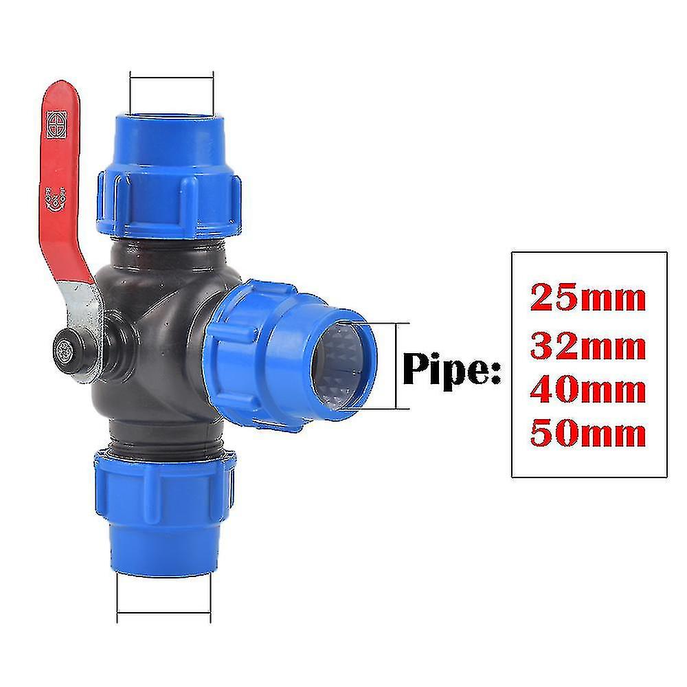 20/25/32/40/50mm Pvc Pe Tube Tap Water Splitter Plastic Valve Connector ...