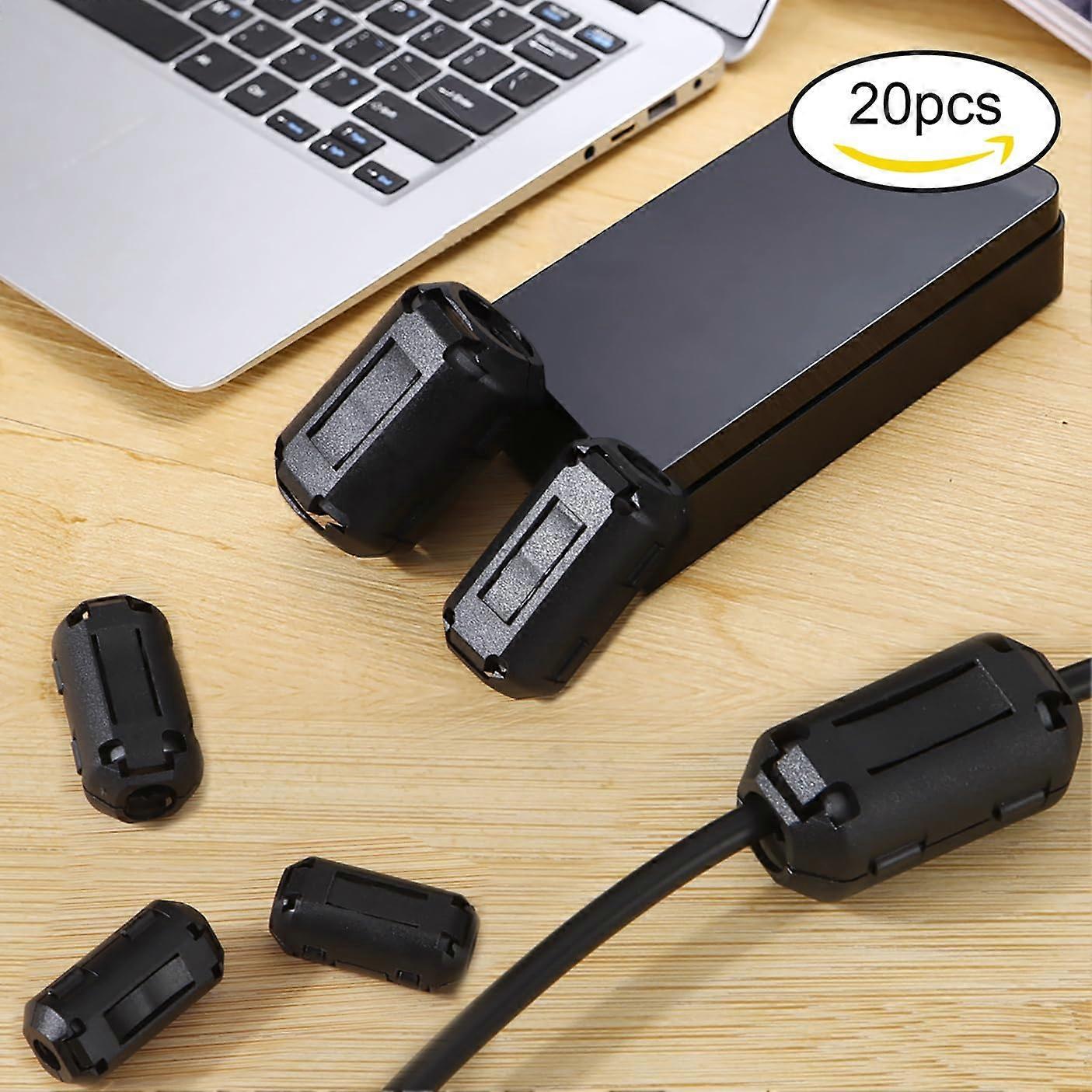 20 Pieces Ferrite Cores Clip Ring Ferrite Ring Interference Suppressor ...