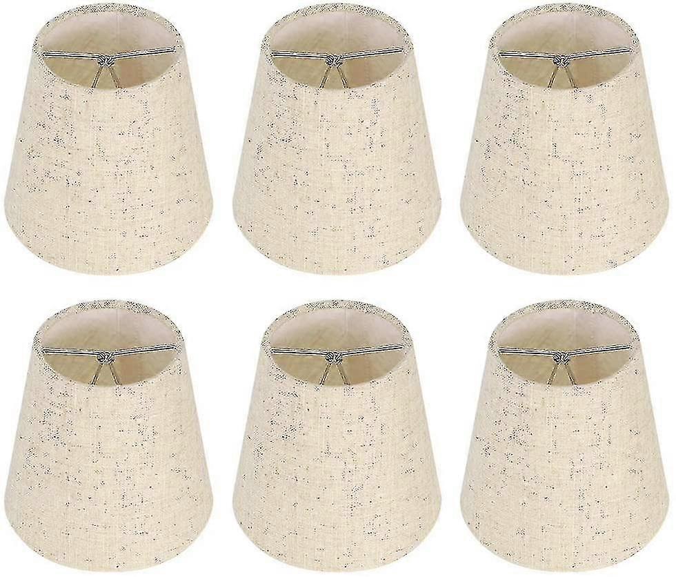 6pcs Lamp Shades Wall Lamp Chandelier Clip On Lampshade E14 Screw Linen ...