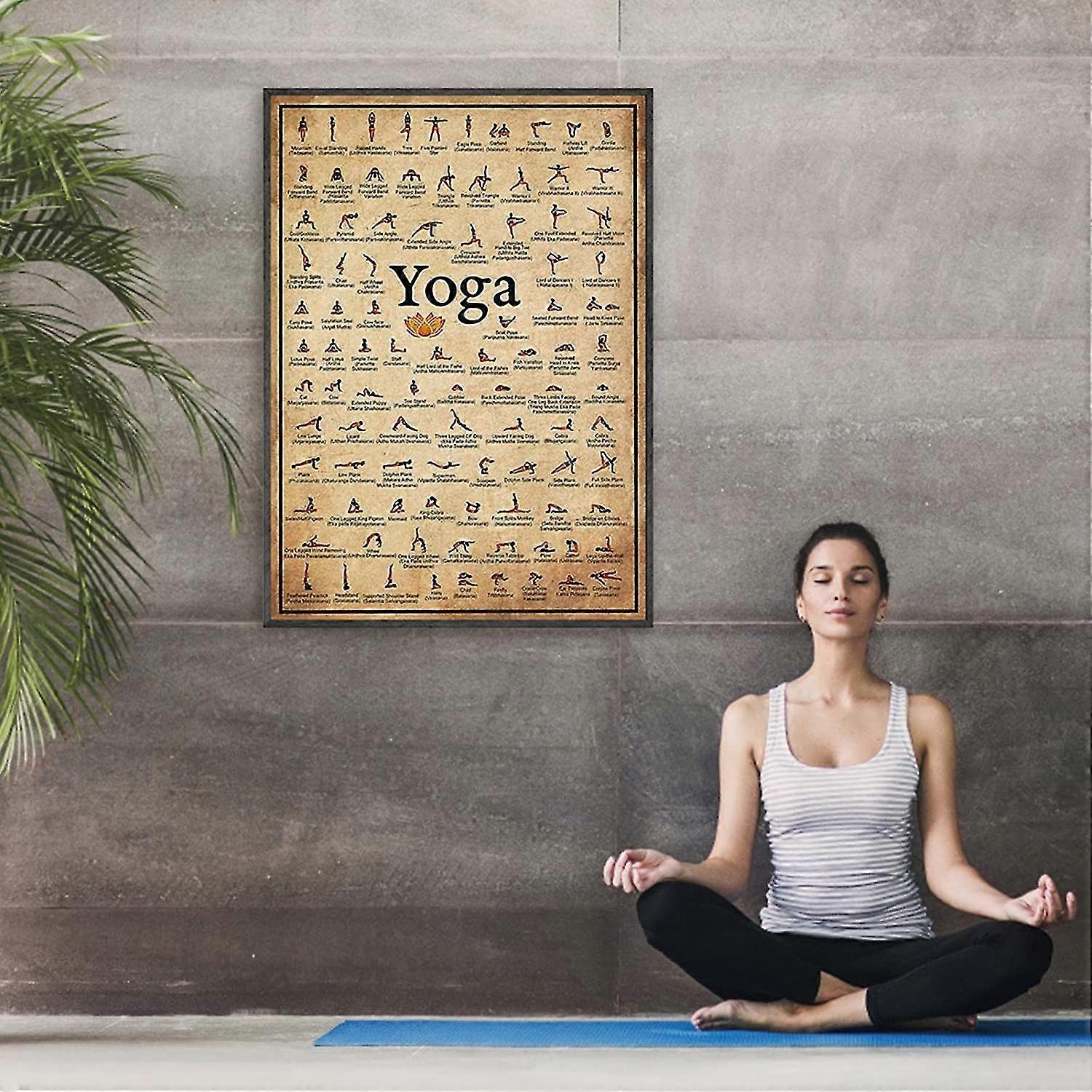 Yoga Poses Poster Exercise Posters Oil Canvas Home Workout Poster Yoga ...
