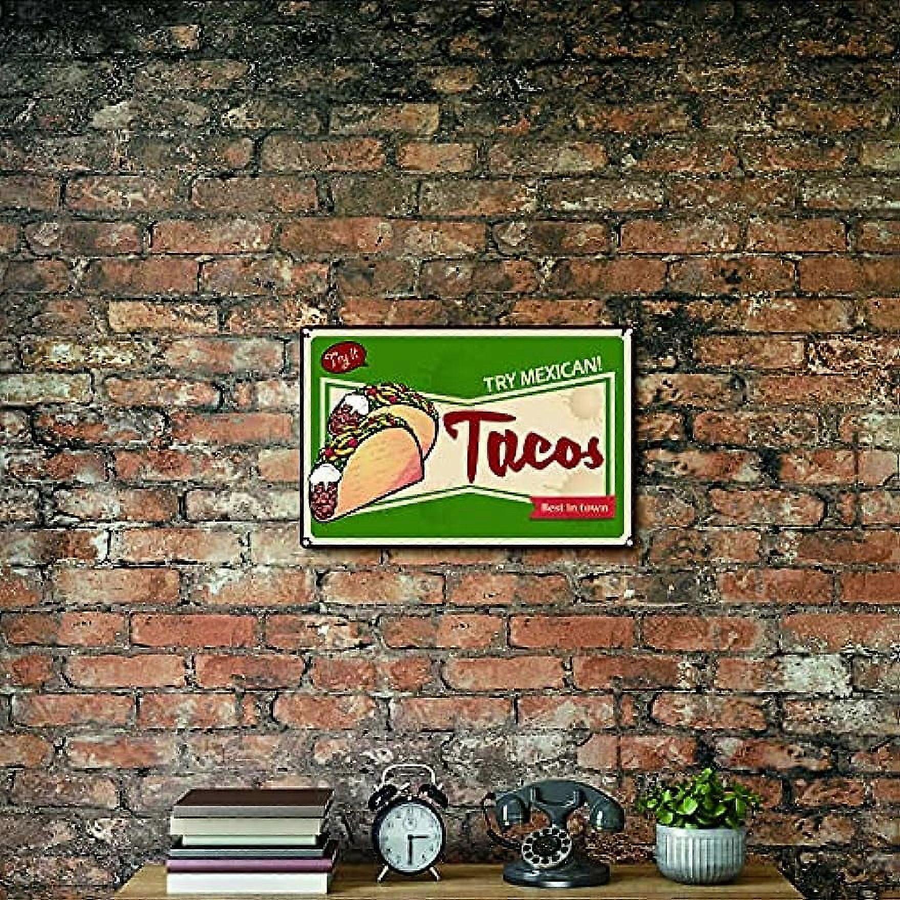 1pc Mexican Tacos Metal Wall Sign Vintage Metal Wall Decor Decoration ...