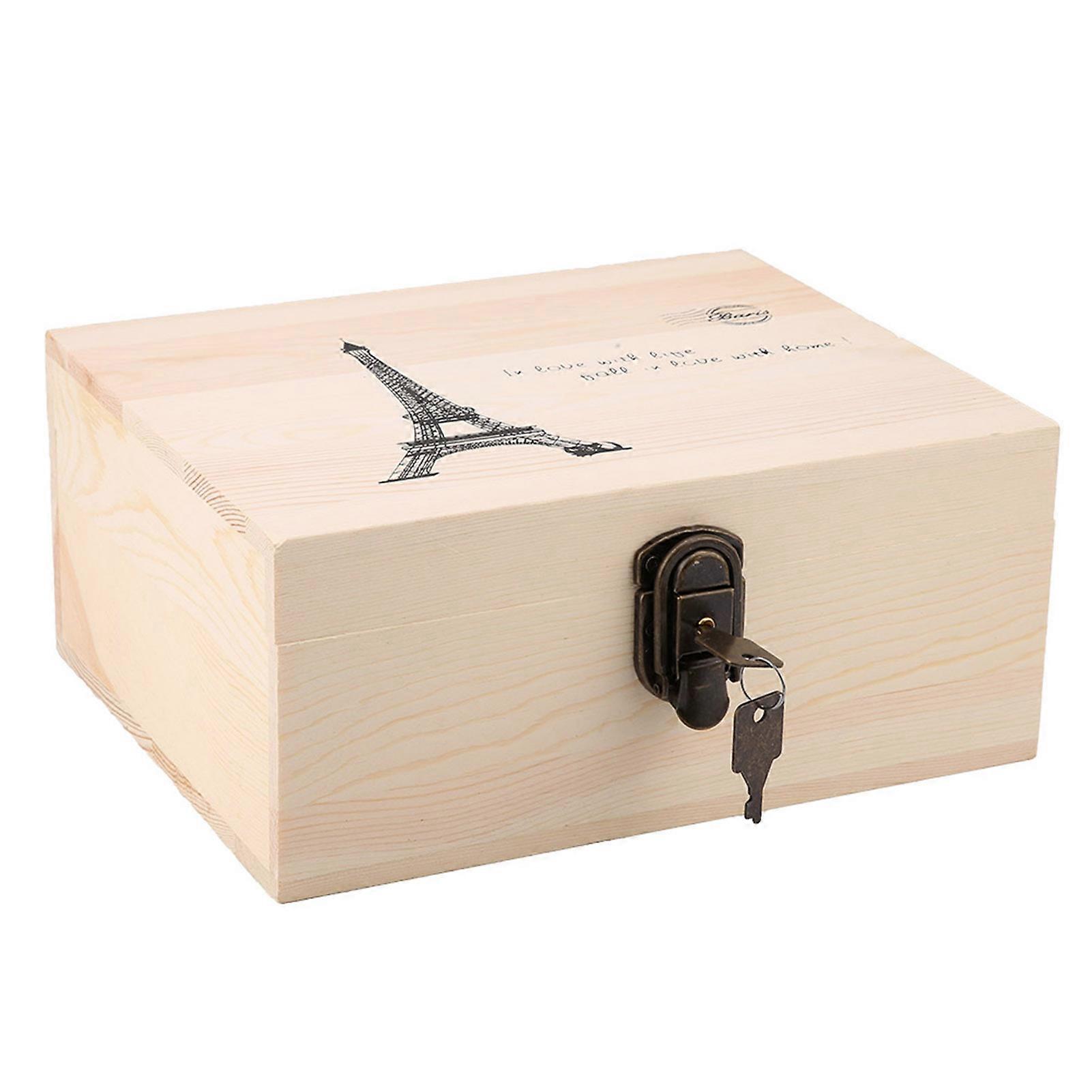 Vintage Style Wooden Box Display Decoration Wood Storage Box (burlywood ...