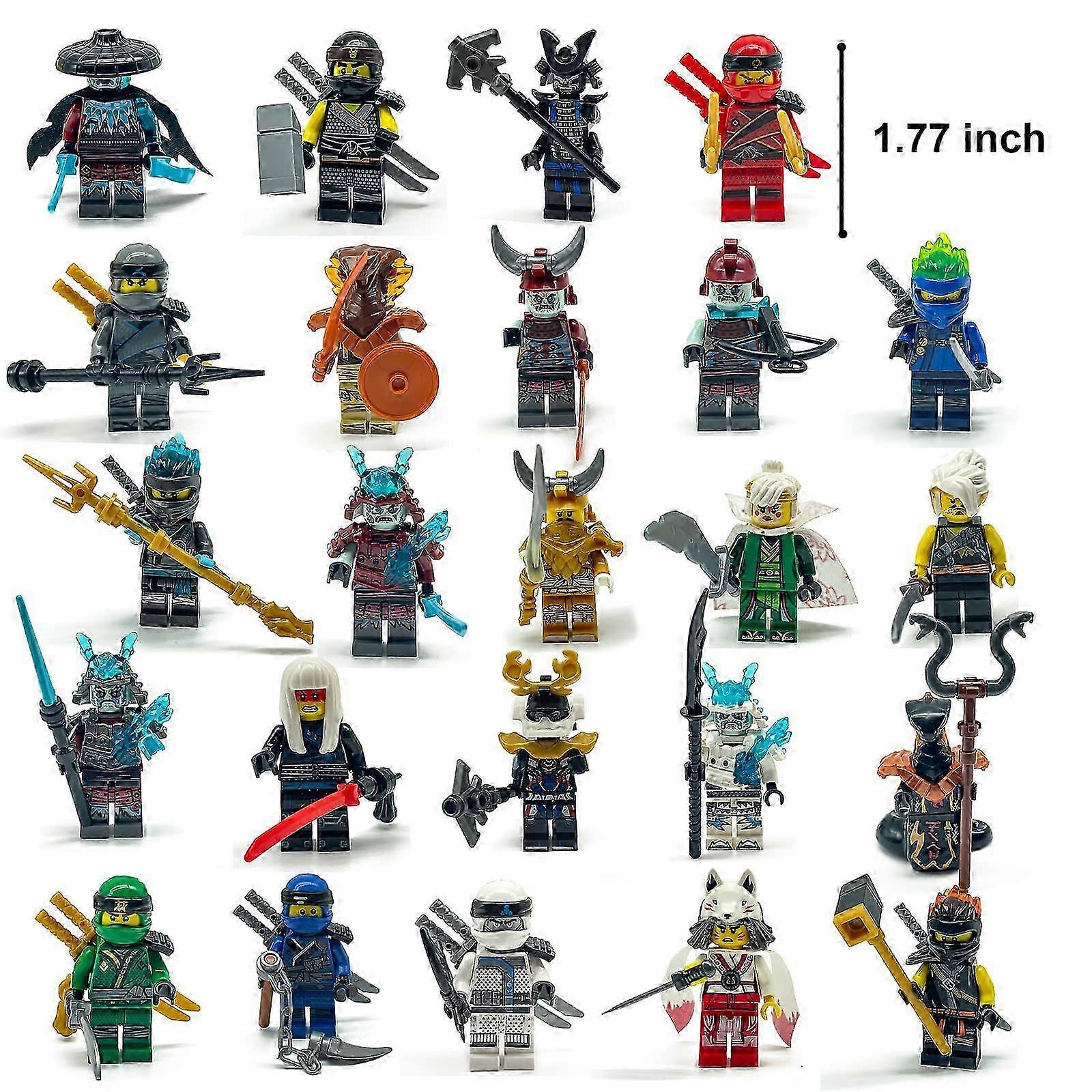 24 Pcs Ninjago Minifigures Building Blocks Toys Set Anime Ninja Action ...