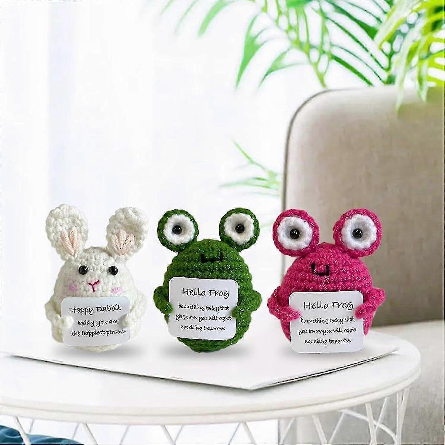 Mini Funny Positive Potato,Soft Wool Knitting Toy 3 Inch Cute Crochet ...