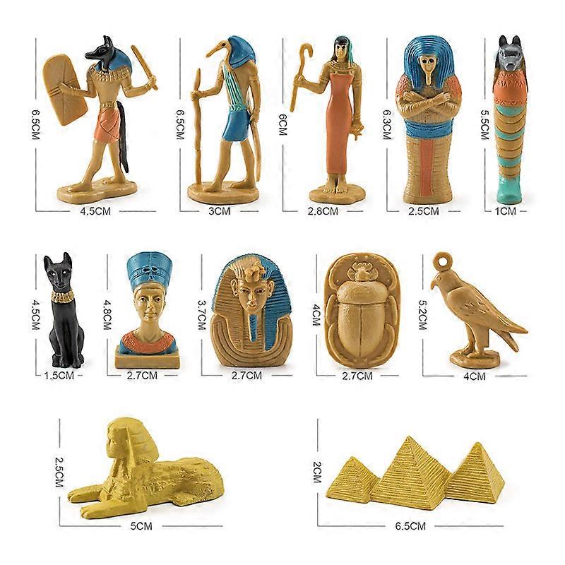 12 Pcs Ancient Egypt Egyptian God Goddess Figurines Set Egyptian ...