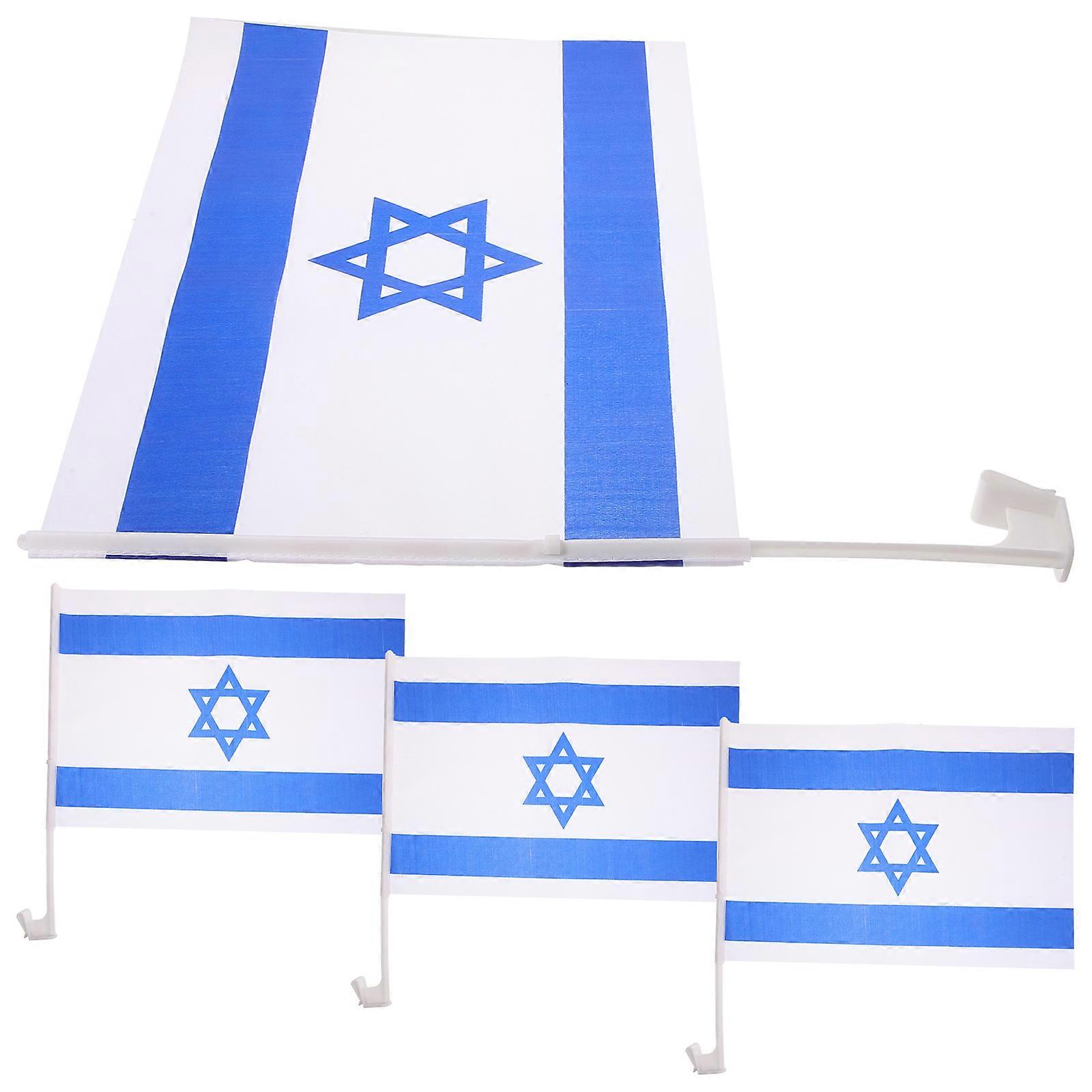 4pcs Israel Flag Decorative National Flag Car Window Flag Decor Israel ...