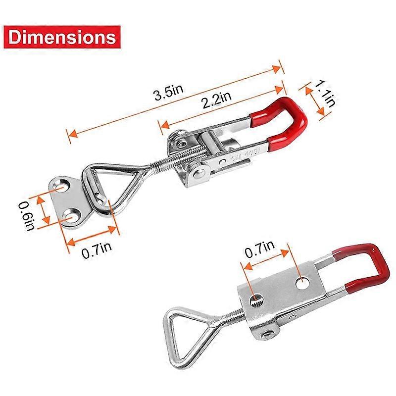 8 pcs Adjustable Toolbox Case Metal Toggle Latch Catch Clasp Quick ...