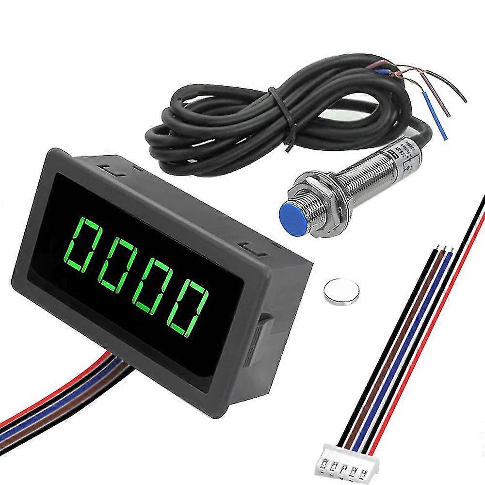 Digital LED Tachometer RPM Speed Meter+Hall Proximity Switch Sensor NPN ...