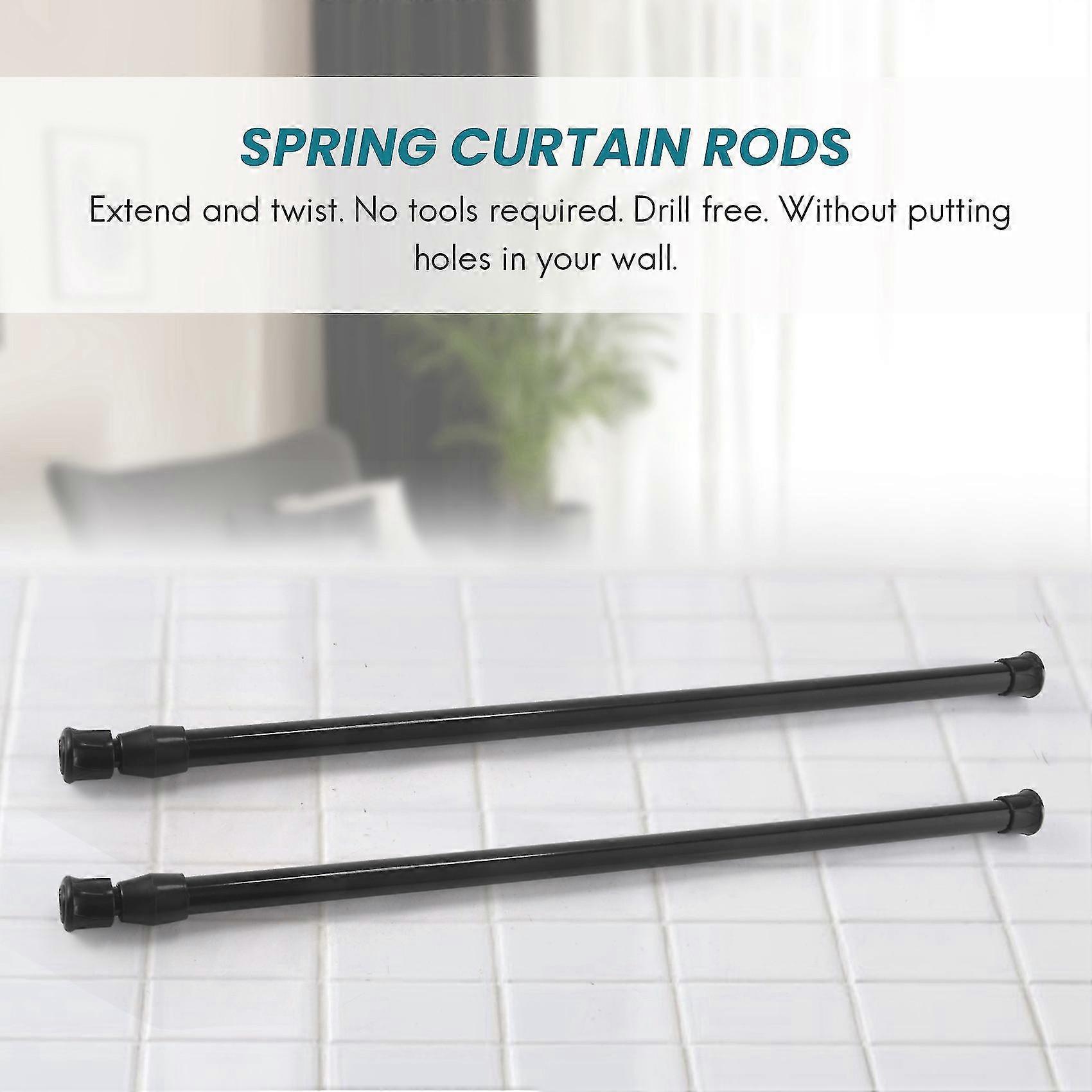 3pcs Curtain Rods 16 To 28 Inch Tension Rod Curtain Rod Adjustable ...
