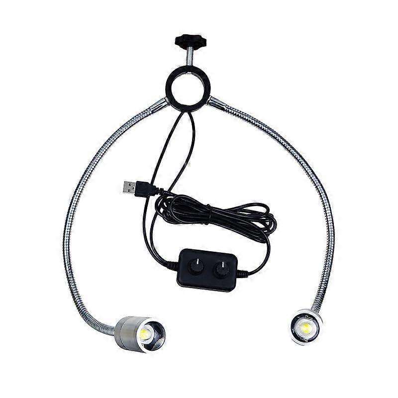 USB Dual Gooseneck Adjustable LED Spot Lights Illuminator Lamp 25 32mm ...