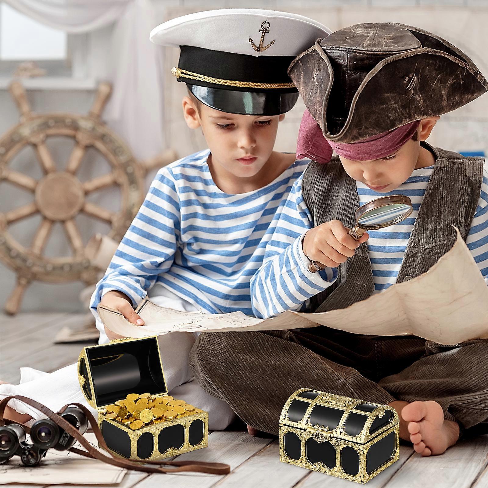 12 Pcs Kids Storage Box Pirate Treasure Chest Small Pirate Treasure ...