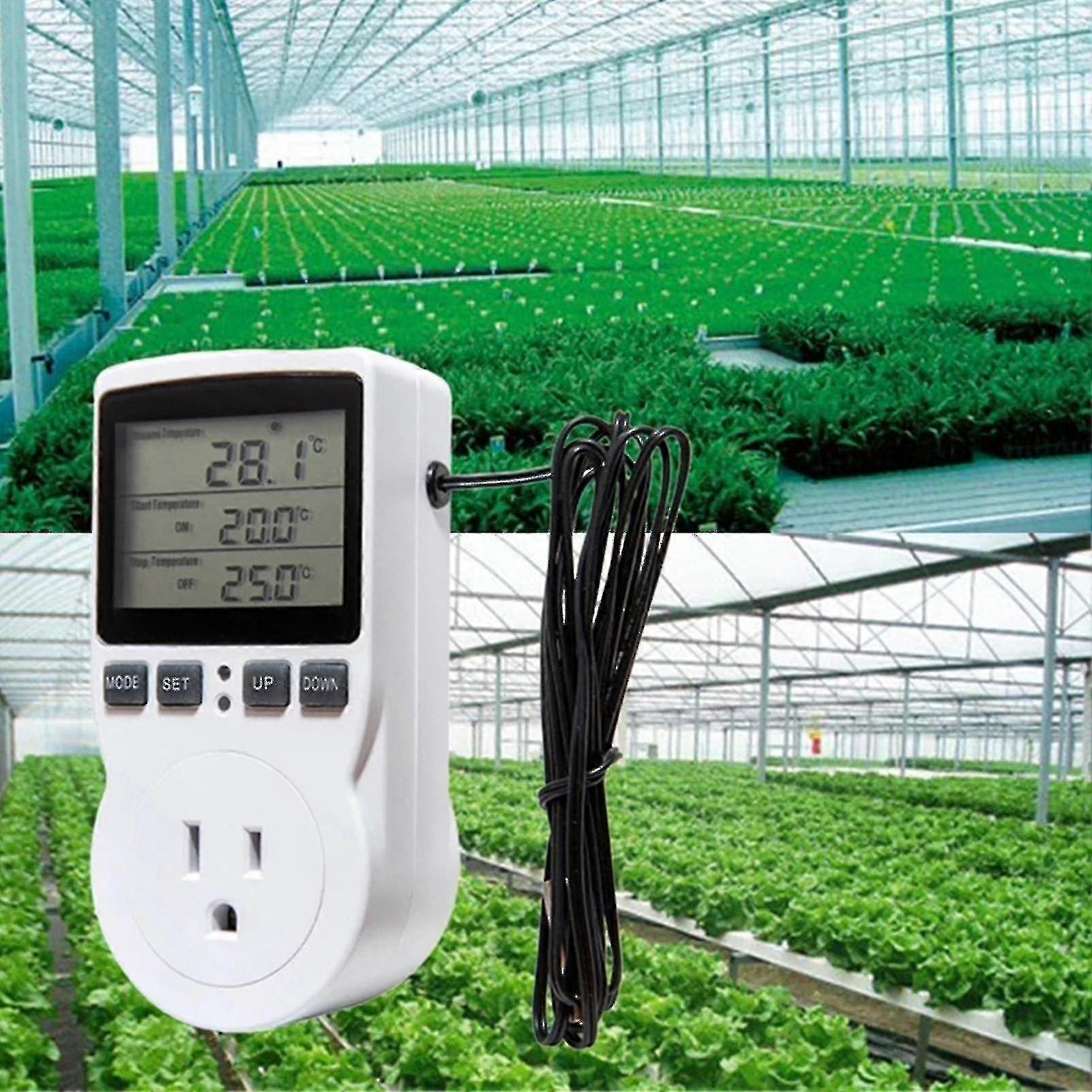 Temperature Controller 16a 230v Large Screen Lcd Display Digital Thermostat Socket Outlet For ...