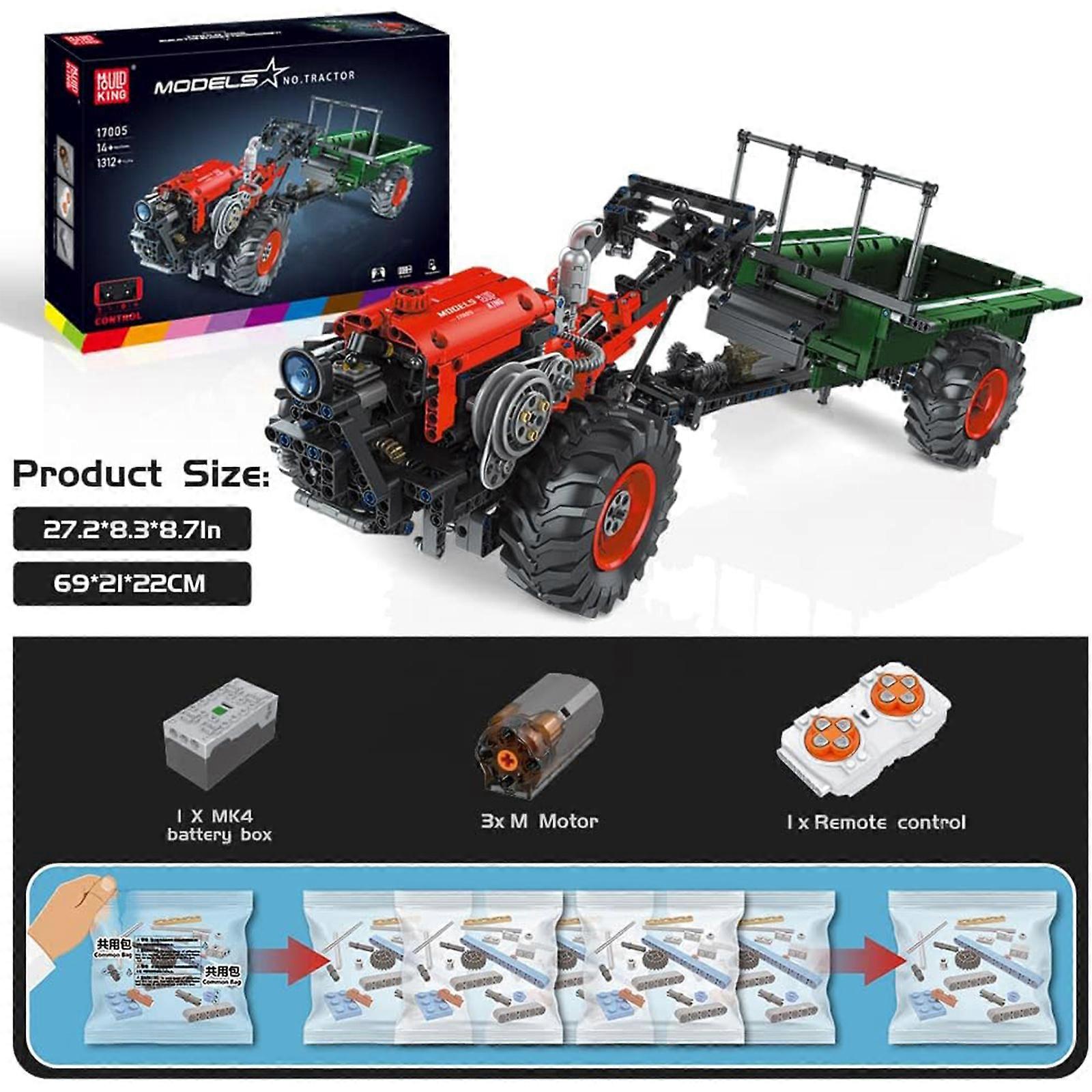 Mould King Tractor Building Sets Toy, Electric Toy Building Kits with ...