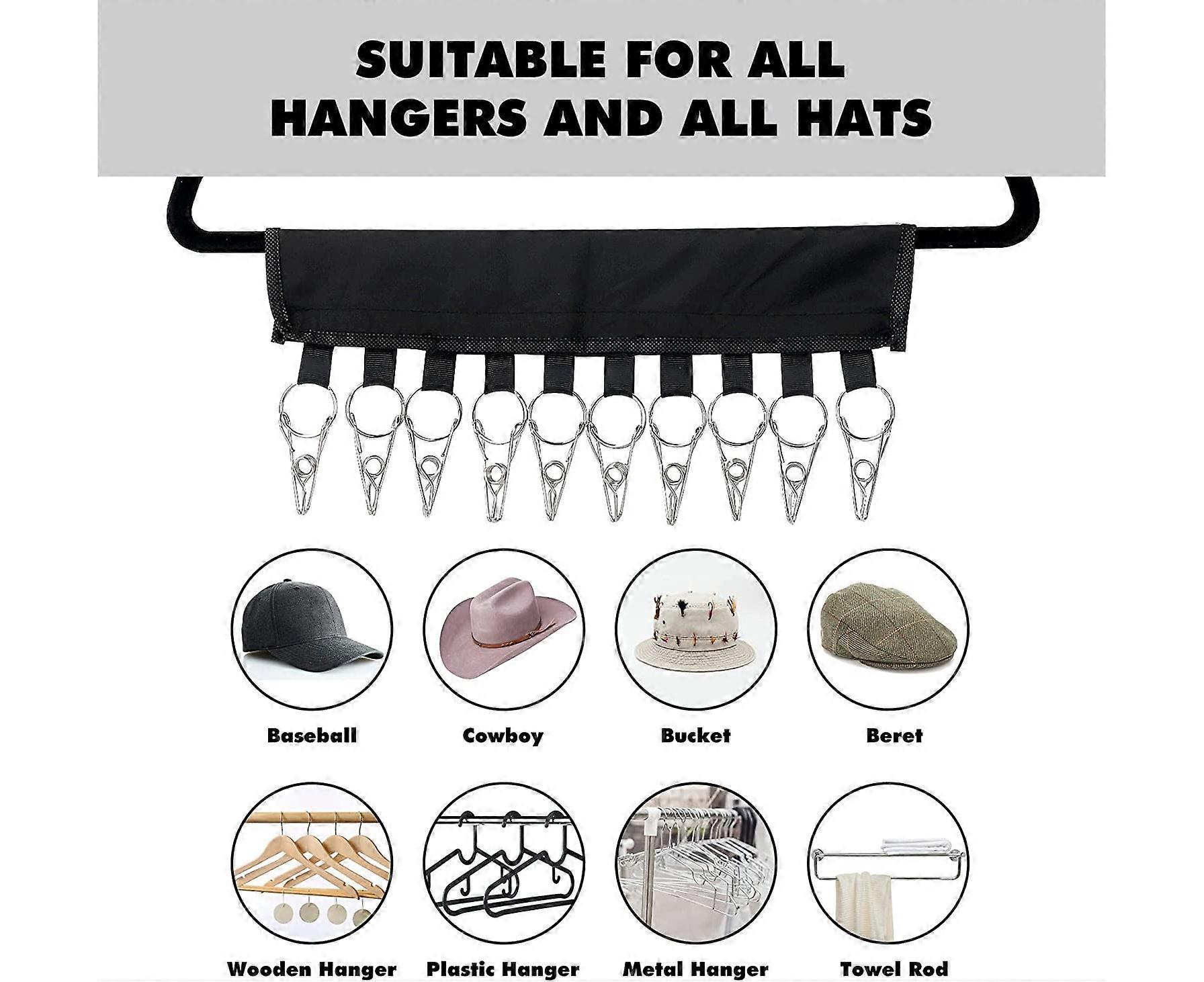 Hat Organizer for Baseball Caps, Hat Rack Hat Hangers for Closet with ...