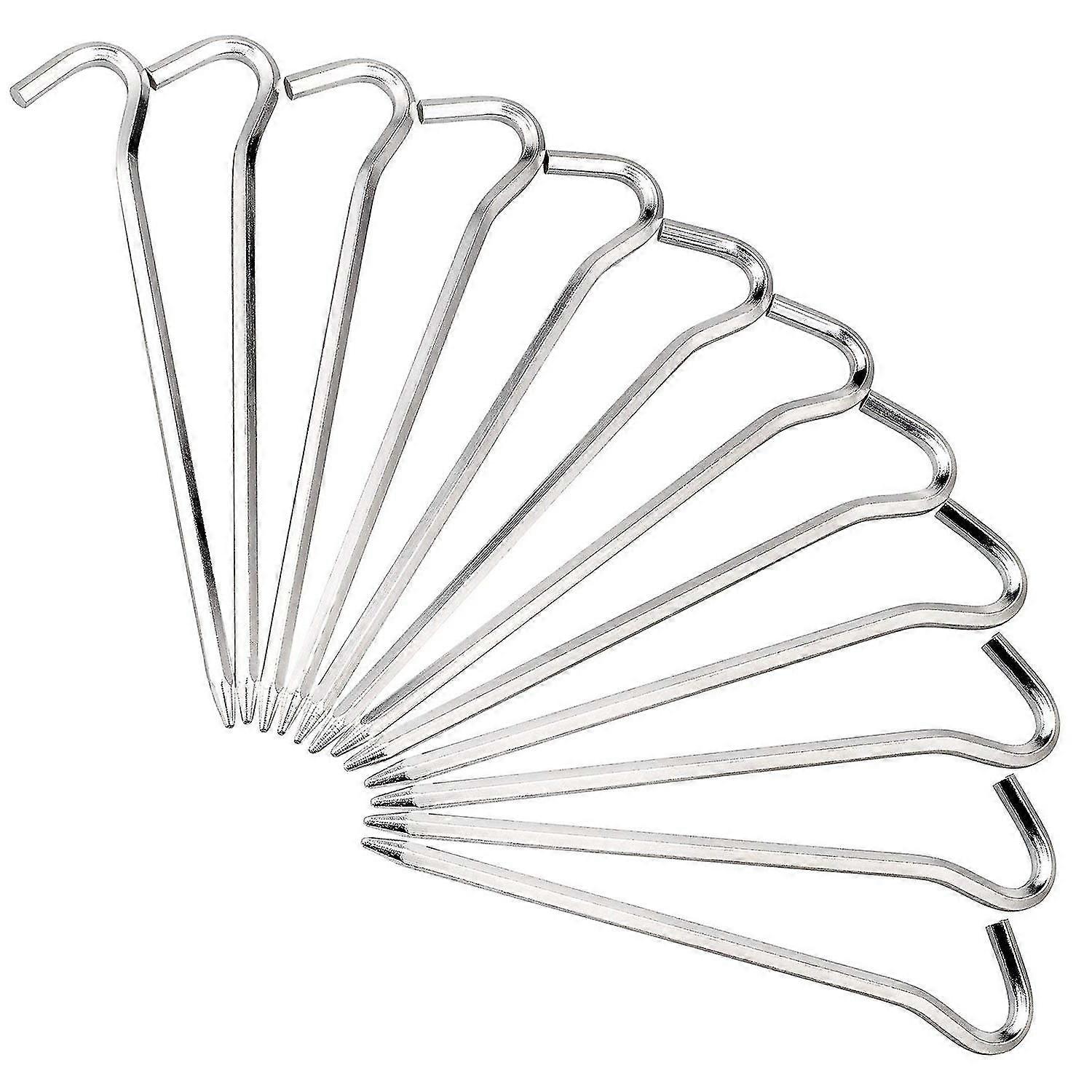 12pcs Tent Pegs, Aluminium Tent Stakes Pegs With Hook 7" Hexagon Rod ...