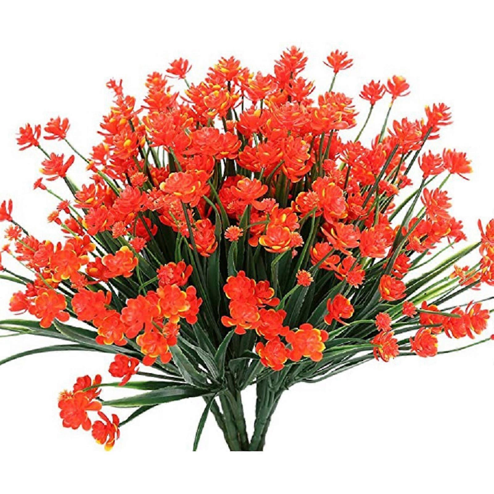 8 buntar konstgjorda utomhus blommor falska blommor gröna buskar trädgård veranda utomhus ...
