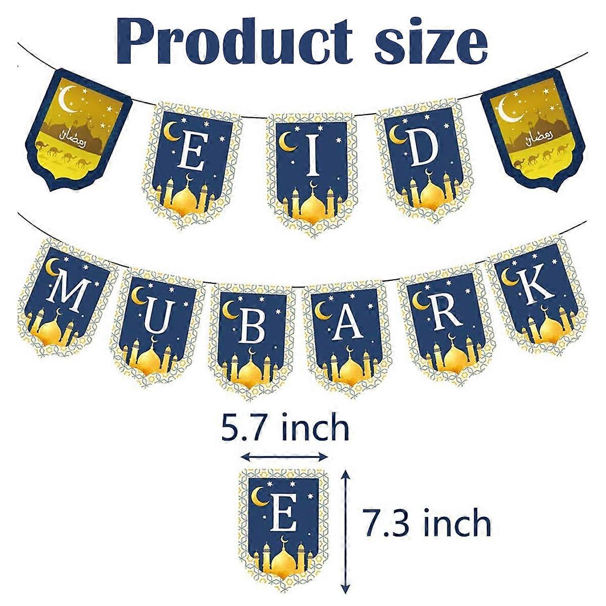 Eid Mubarak banner decoration Ramadan party decoration bunting banner ...