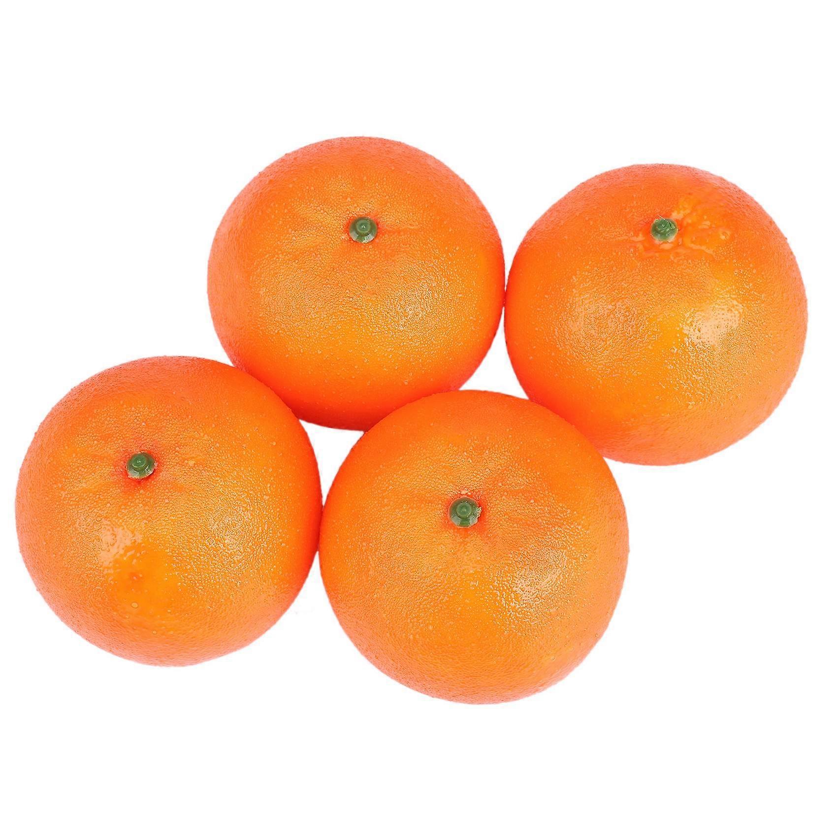 4 Pcs Soft Plastic Simulation Orange Fruit Home Decoration Burgundy ...