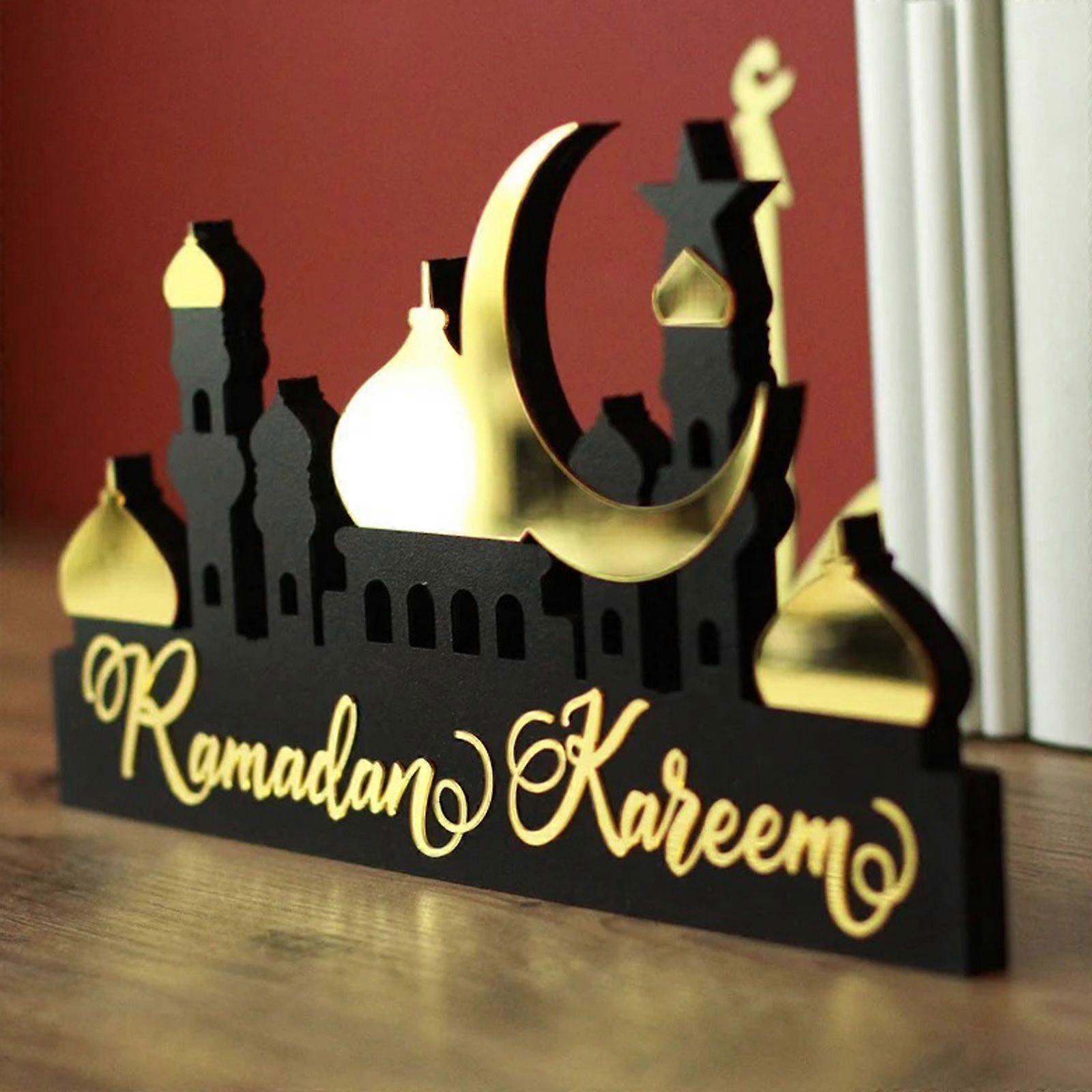 Wooden Acrylic Islamic Tabletop Decors,Ramadan Kareem and Eid Mubarak ...