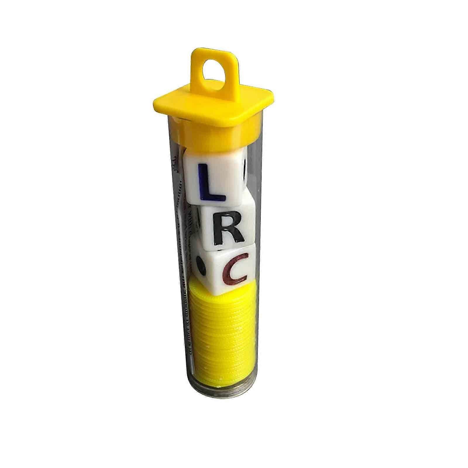 Party Lcr Game Left Center Right Dice Toys With Sealed Tube Case Chips ...