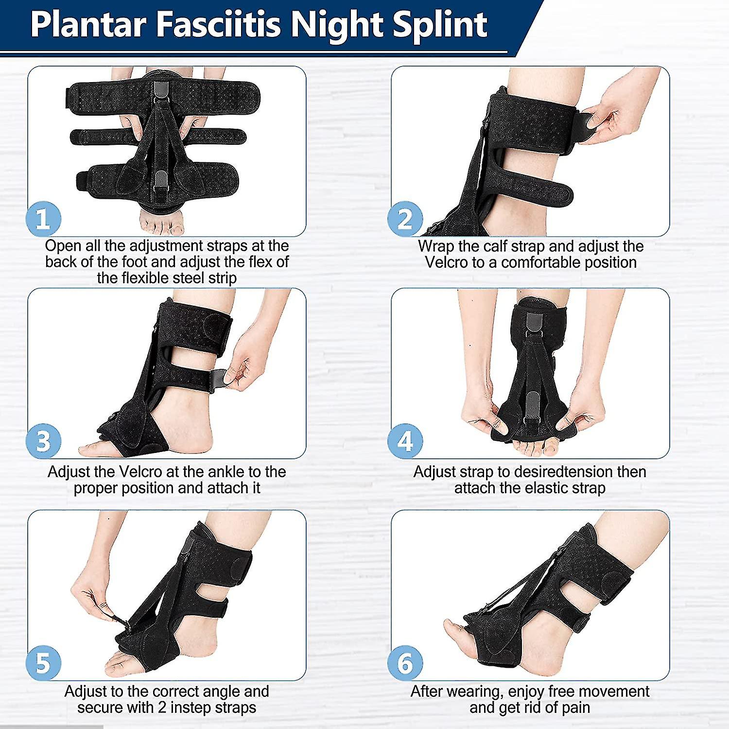 Upgrade Plantar Fasciitis Night Splint, Plantar Fasciitis Relief Brace ...