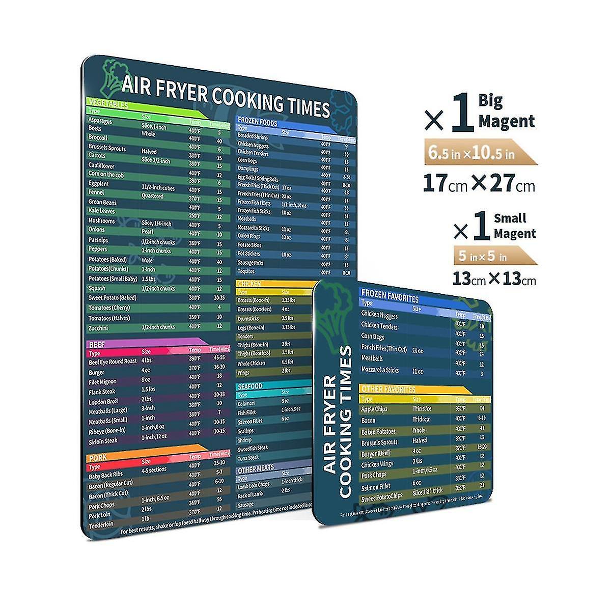 Airfryer Magnetic Cooking Time Sheets Airfryer Accessories Cooking Time ...