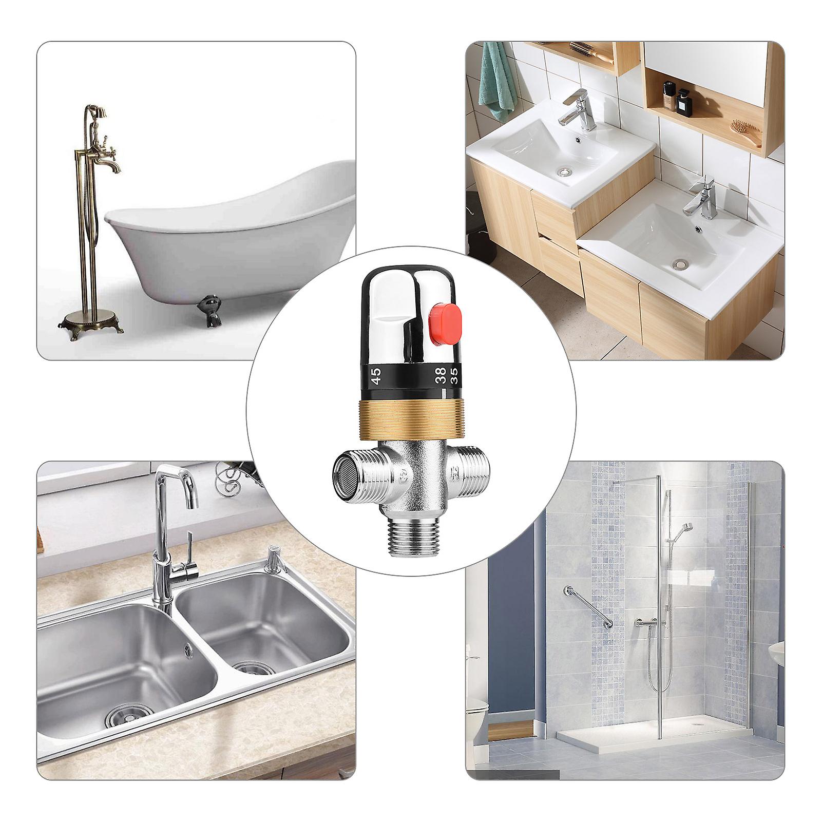 Thermostatic Temperature Control Valve Hot Cold Water Shower Mixer ...