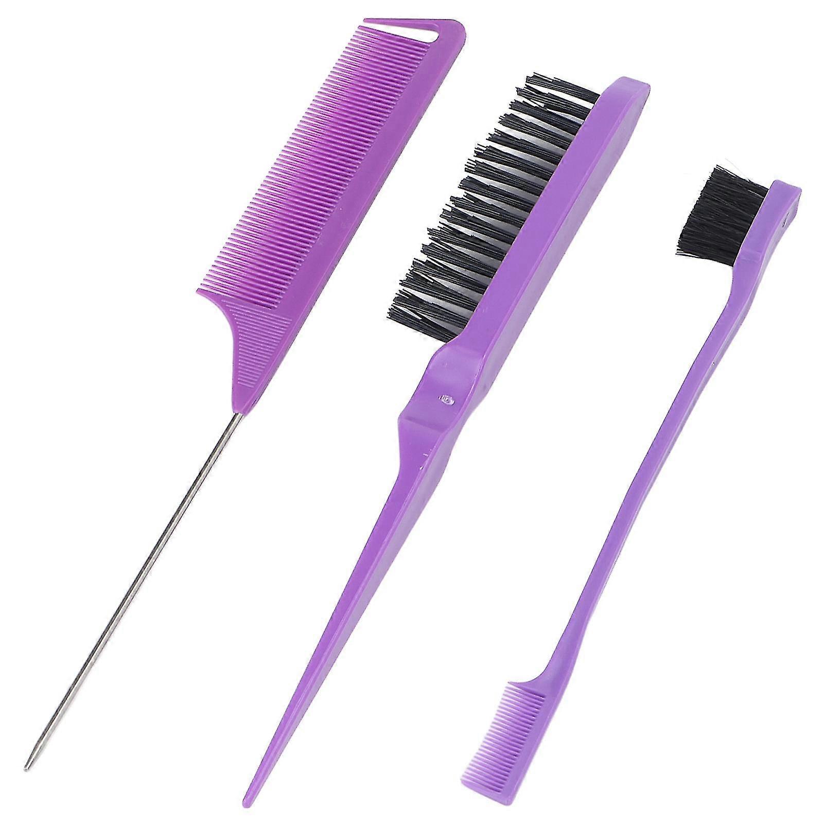 3pcs Barbershop Comb Set Rat Tail Comb Hair Dyeing Brushes Hair Styling ...