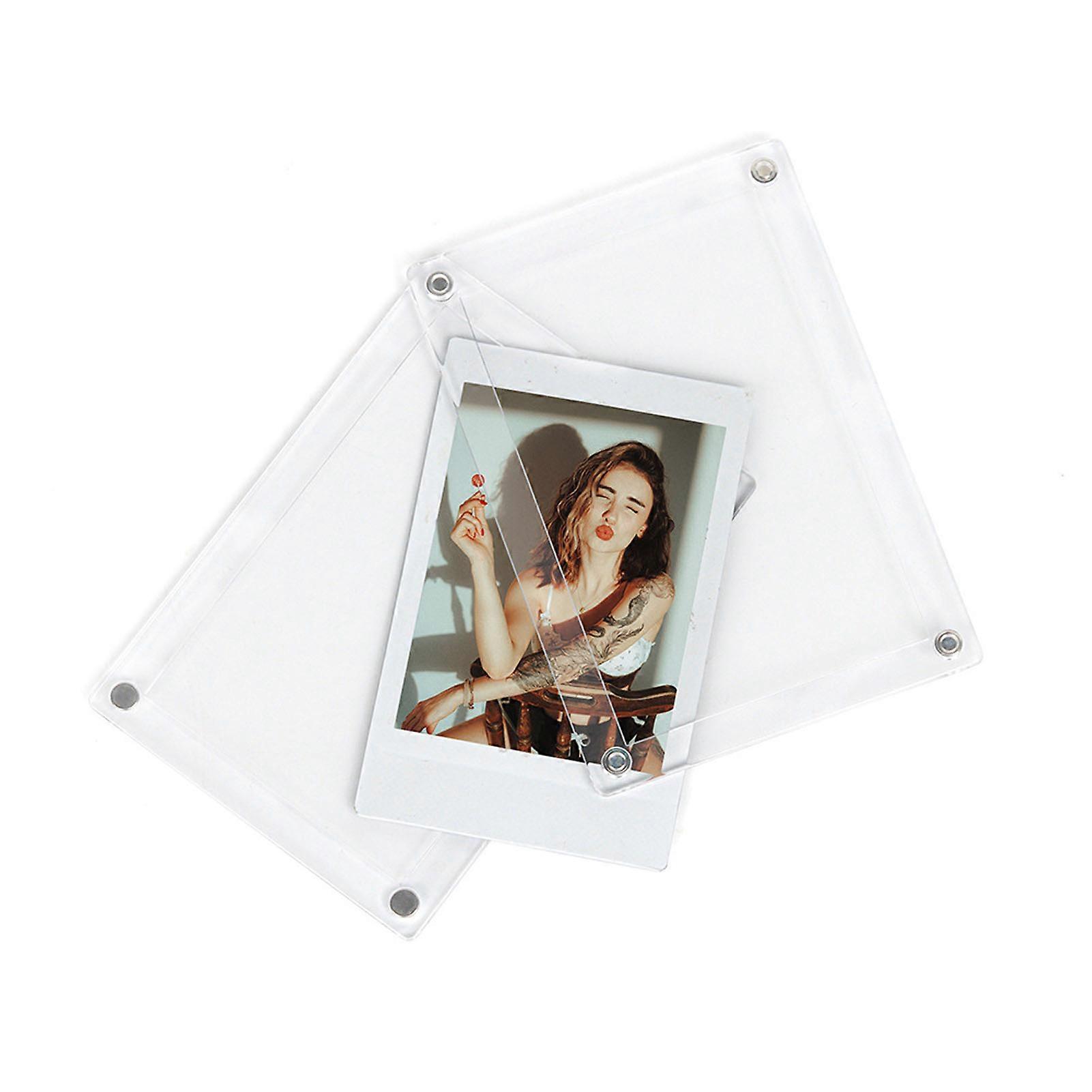 Refrigerator Photo Frames Acrylic Magnetic Double Sided Transparent ...