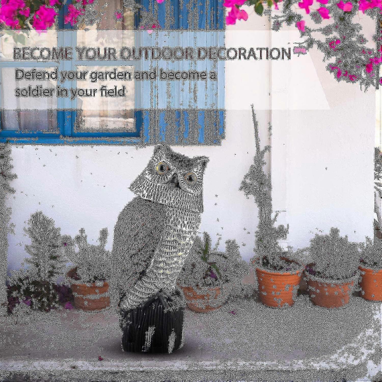 Plastic Owl Scarecrow With Rotating Head And Sound - Realistic Bird ...