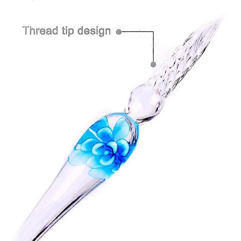 Glass Calligraphy Pen Crystal Glass Dip Ink Pen Set Non-carbon Ink ...