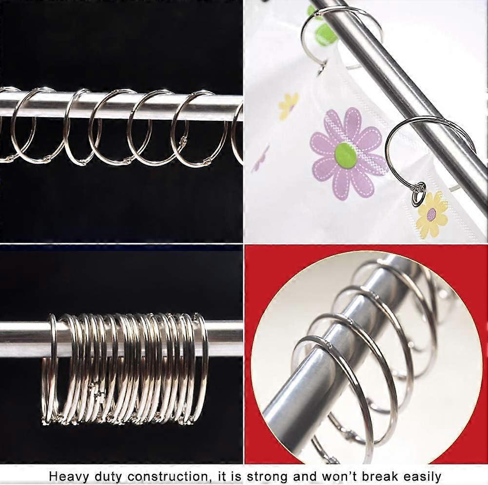 Metal Brushed Nickel Shower Curtain Rings/Leaf Binder Book Rings, 20 ...