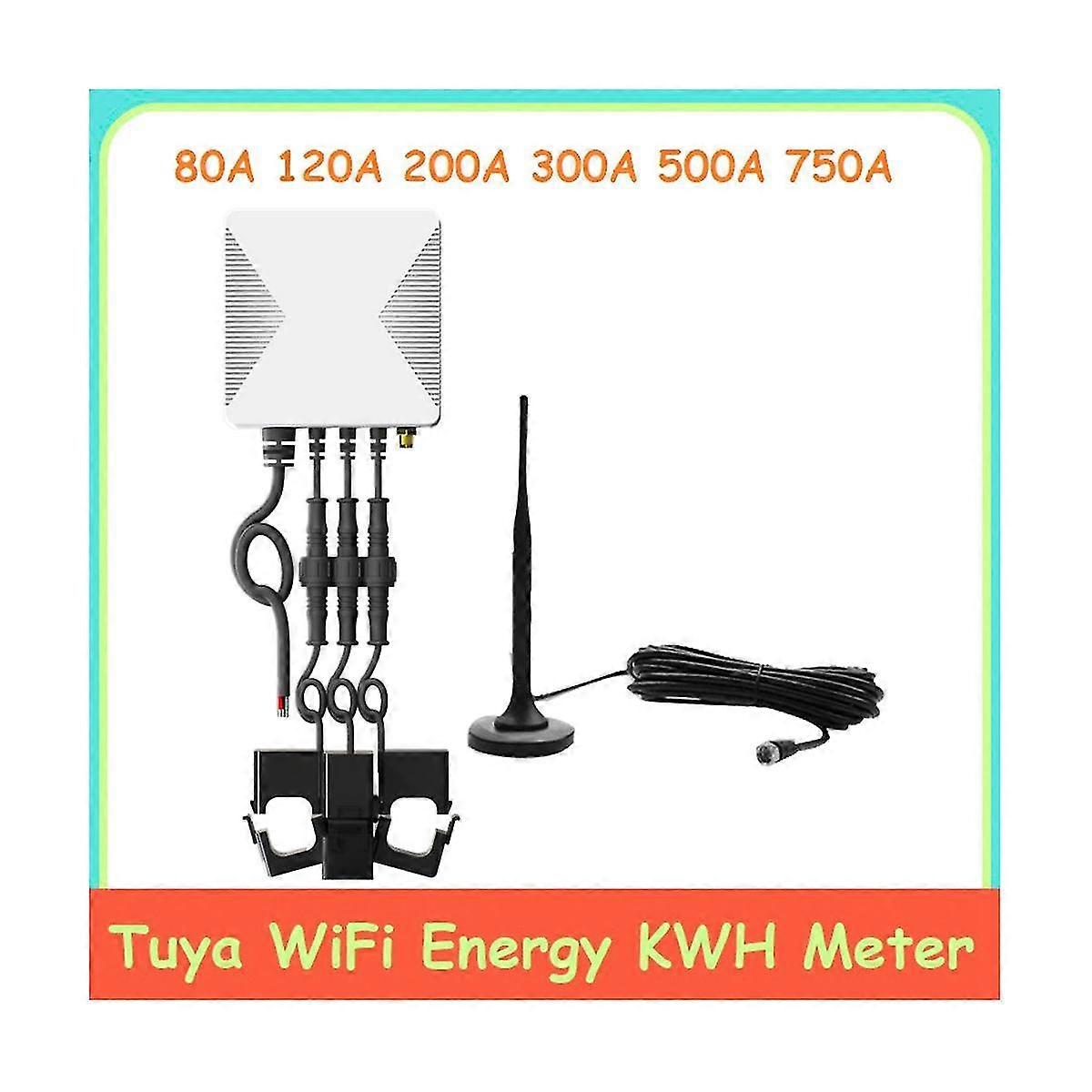 80A Tuya 3 Phase WiFi Energy KWH Meter Power Clamp Current Transformer ...