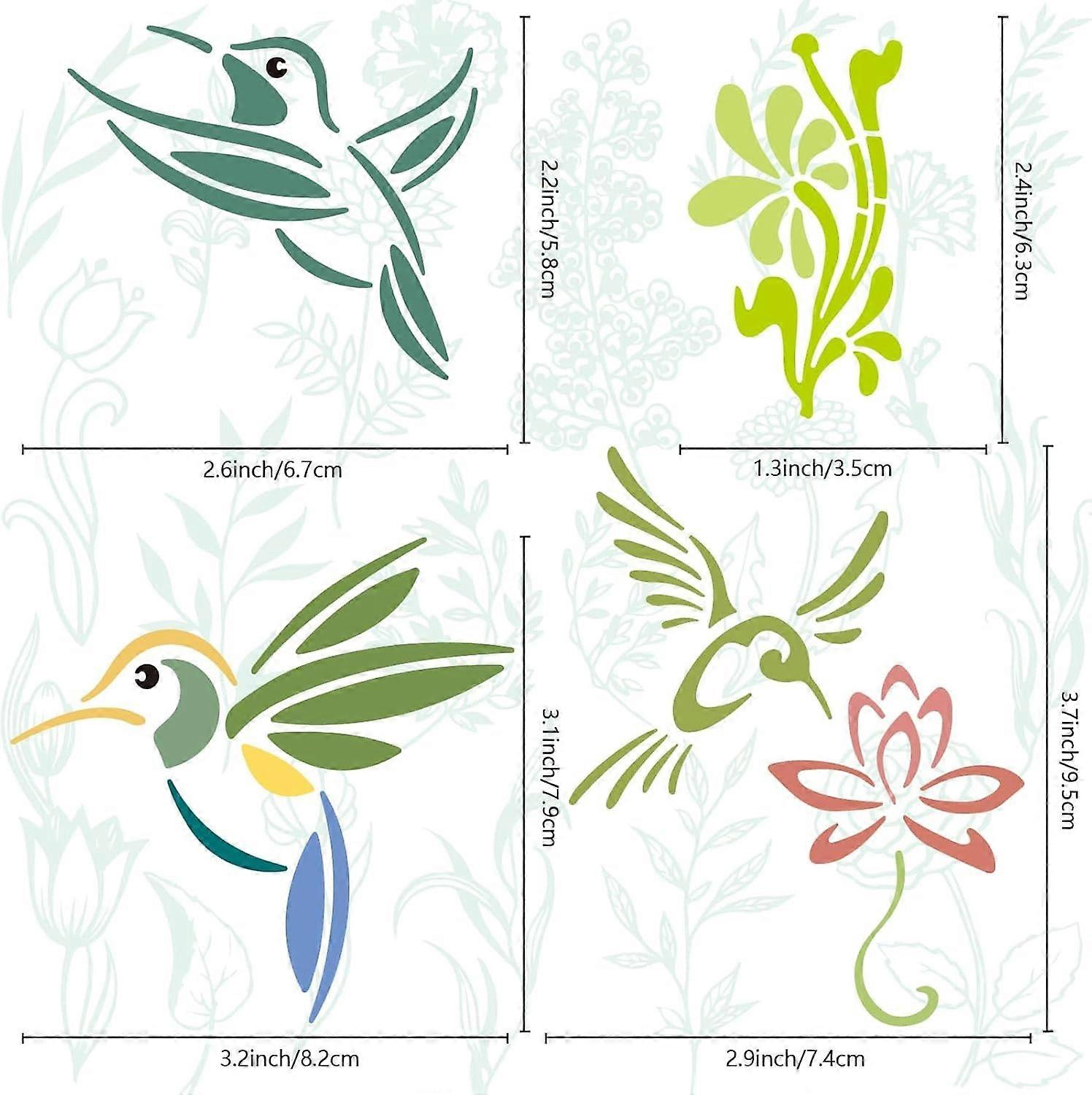 16 * 16cm Hummingbird Stencil Birds Templates Metal Journal Stencils ...