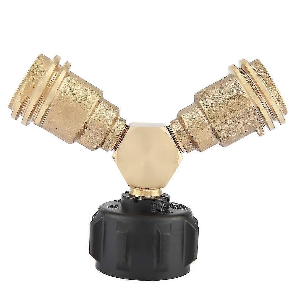 Tank Gas Propane Y Splitter Tee Adapter Connector Valve For Outdoor Bbq ...