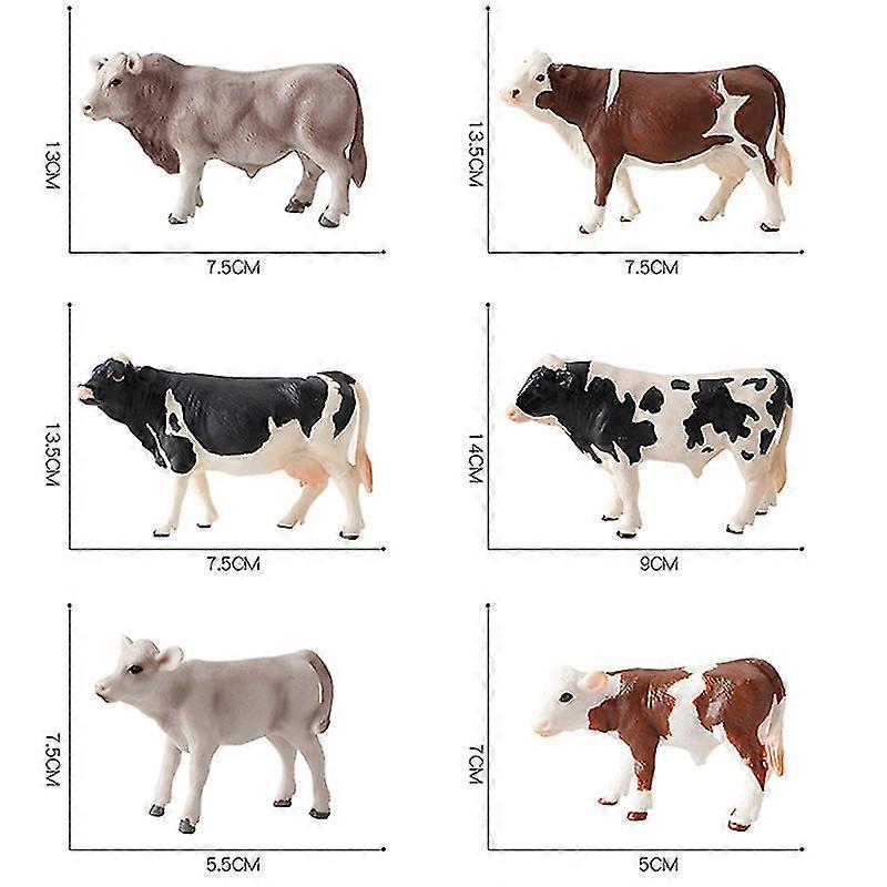 Zoo Farm Fun Toys Model Cow Simulated Animal Plastic Models Educational ...