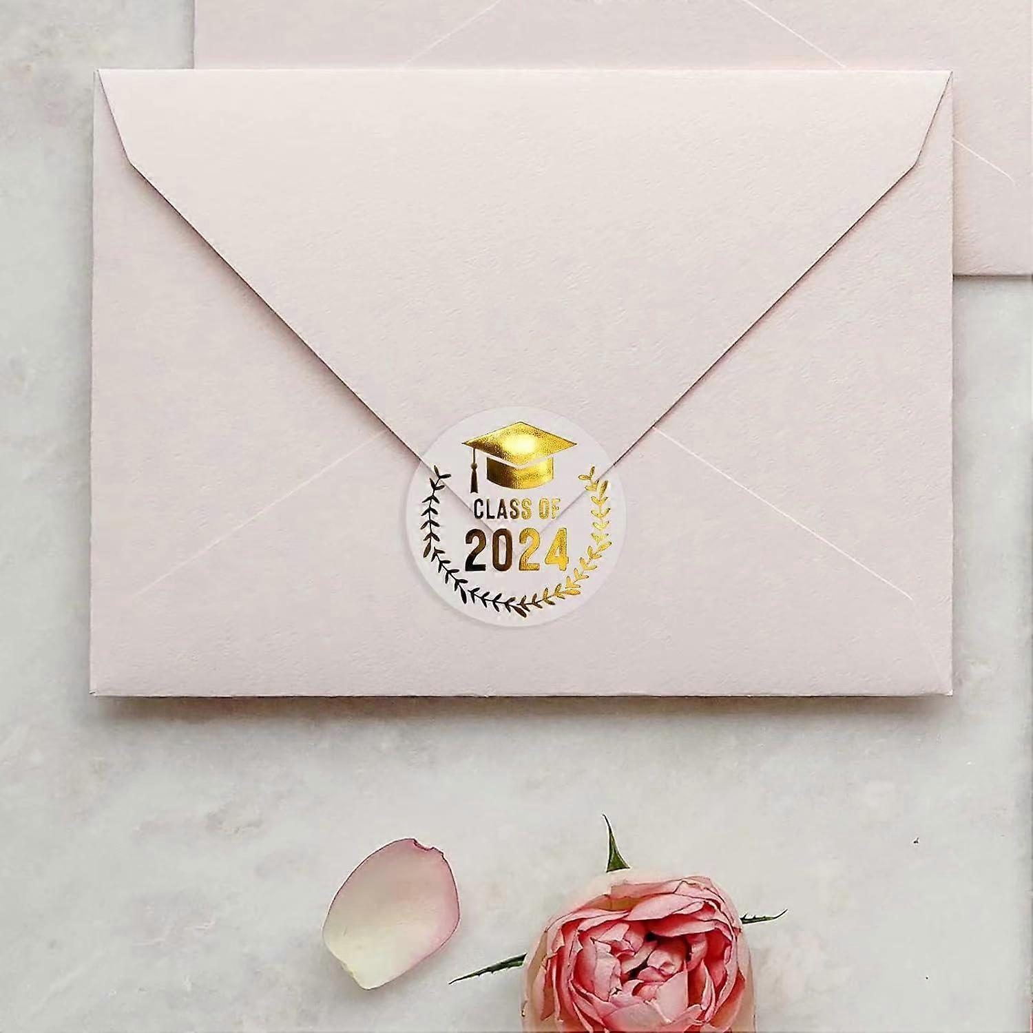 100 x Class of 2024 Stickers, Graduation Gift Gold Stickers, Class of ...