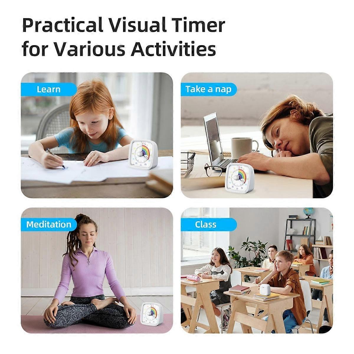 60-Minute Visual Timer with Night Light, Countdown Timer,Pomodoro Timer ...