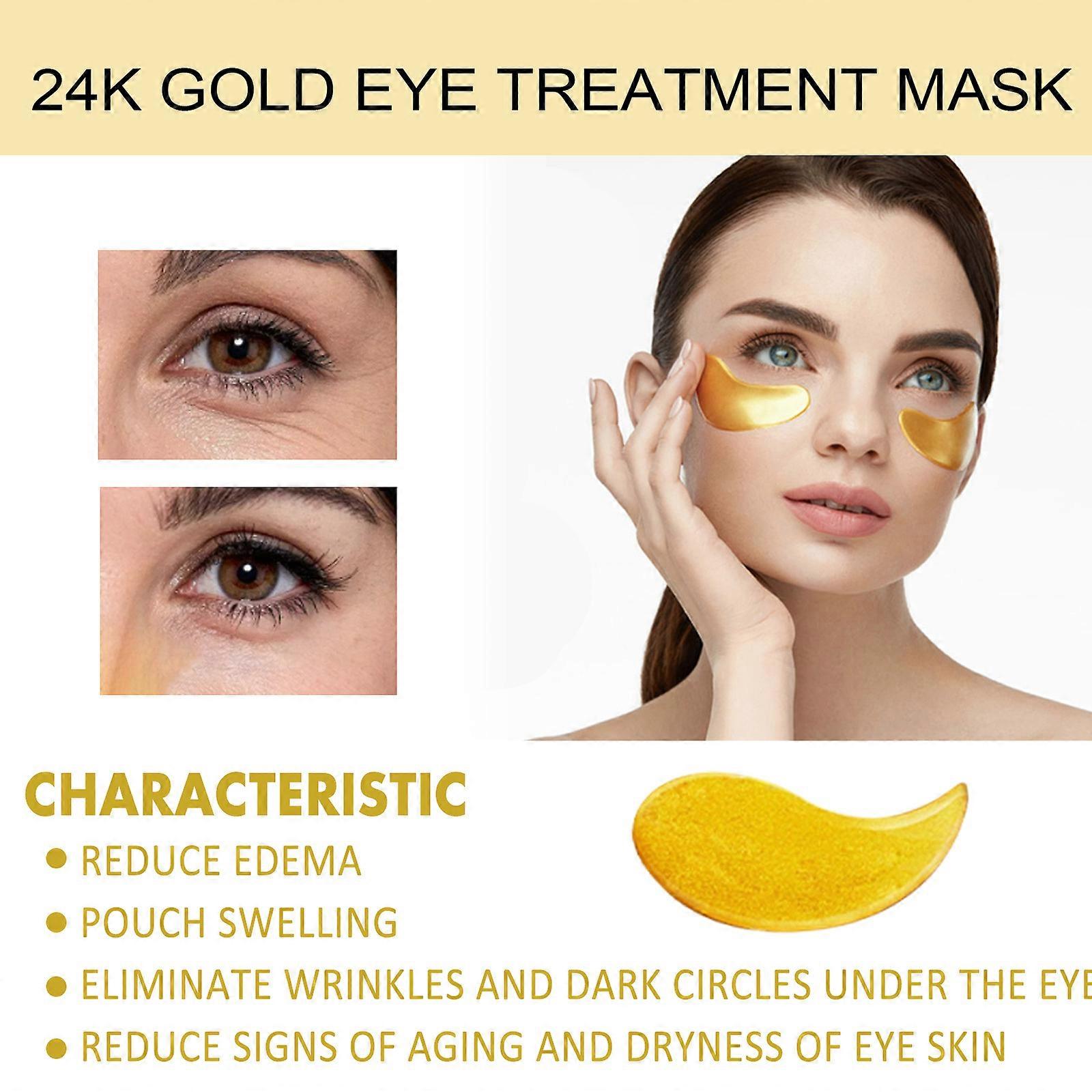 60Pcs 24k Gold Collagen Eye Mask Hyaluronic Acid Skin Care Remove Dark ...