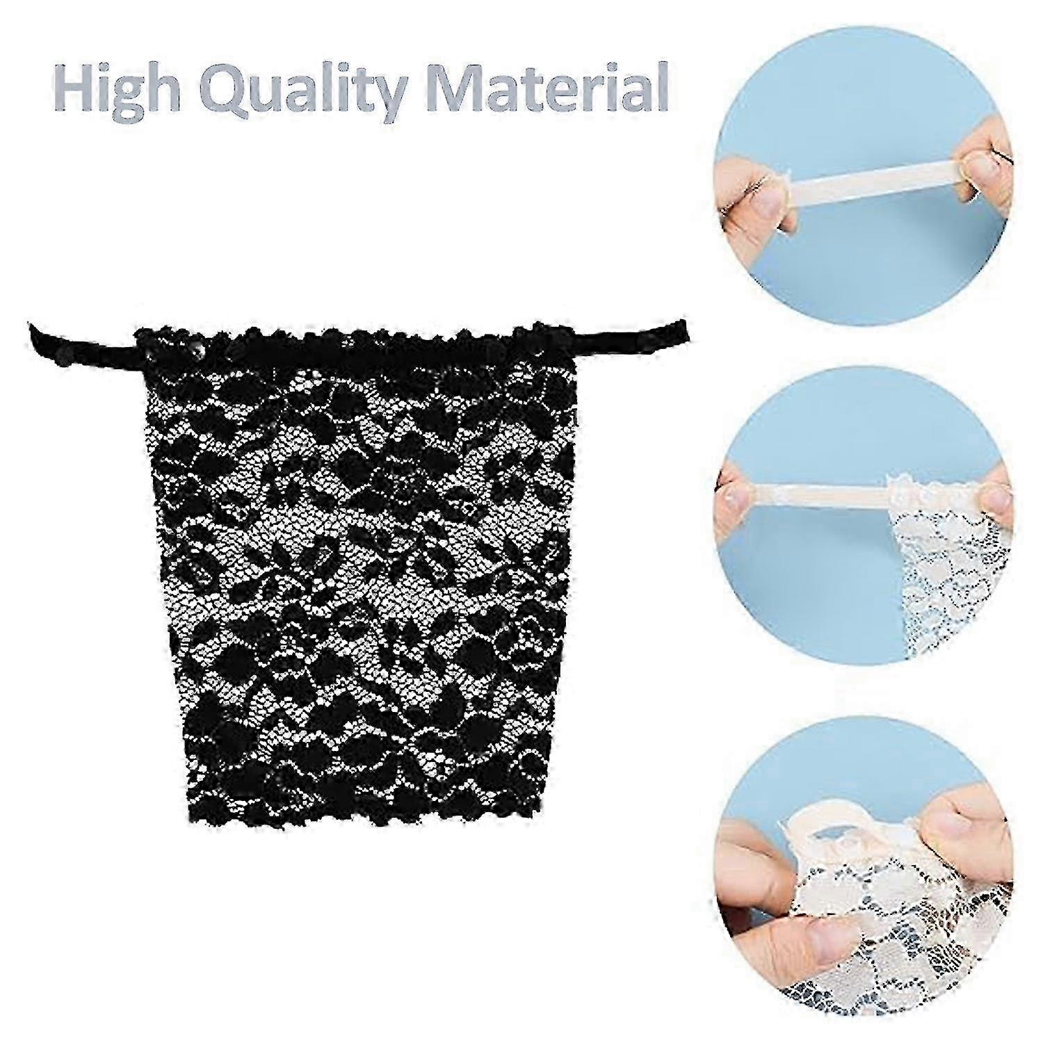 4 Pcs Lace Privacy Invisible Bra, Adjustable Lady Clip-on Mock Camisole Bra Lace Overlay Modesty ...