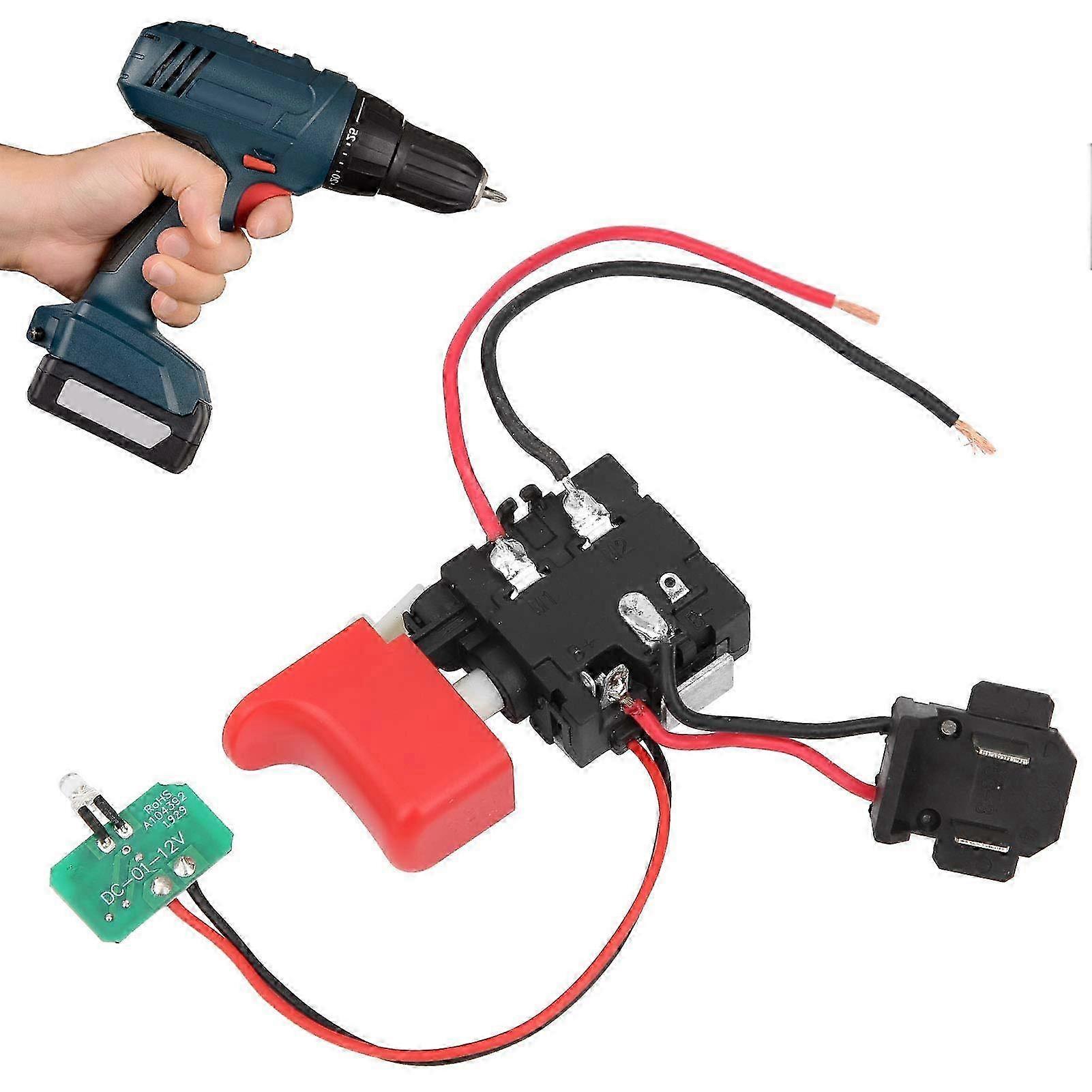 Electric Drill Switch, Cordless Drill Speed Control, 7.2 V - 24 V Drill ...