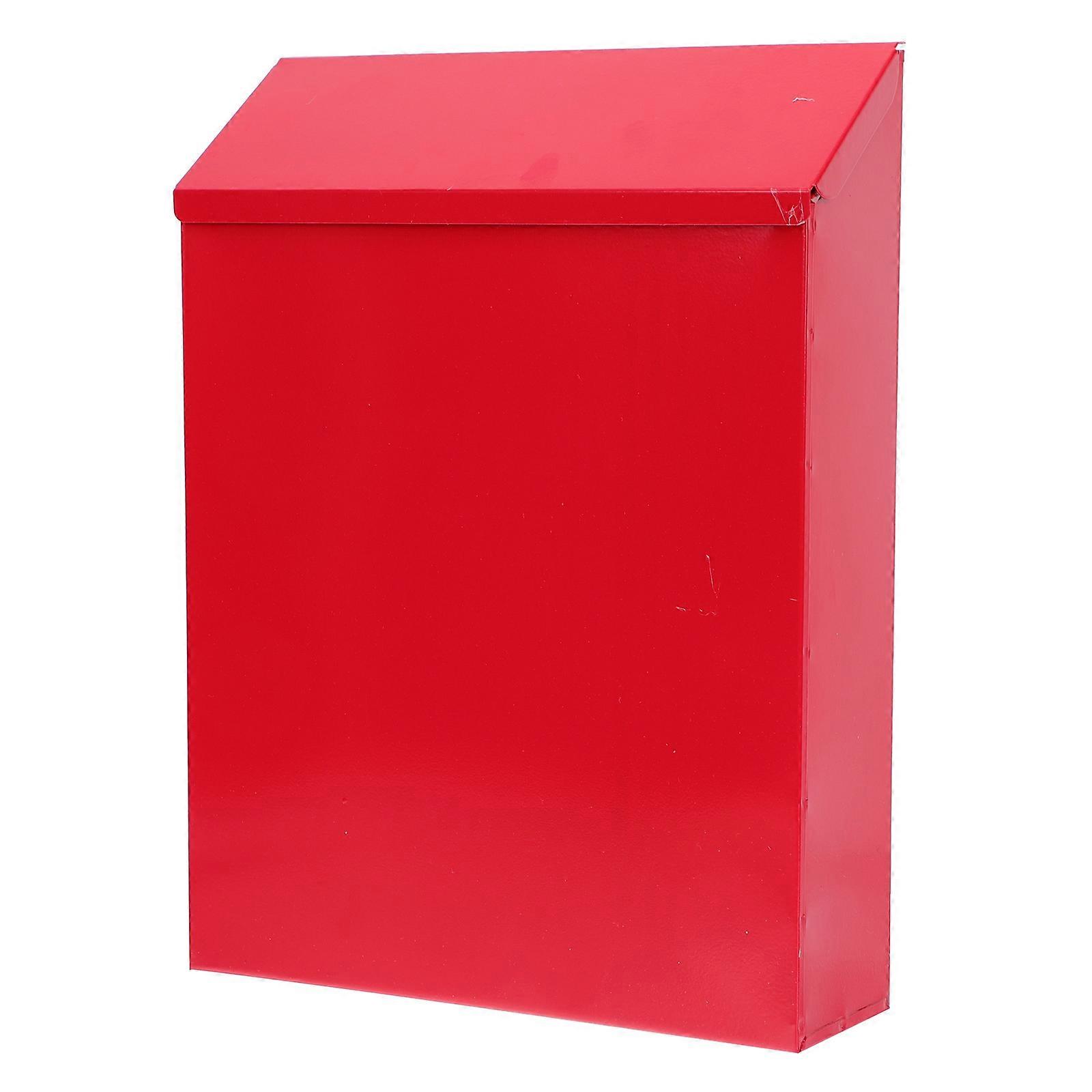 Red Wallmounted Mailbox for Home Use Waterproof and Lockable Iron ...