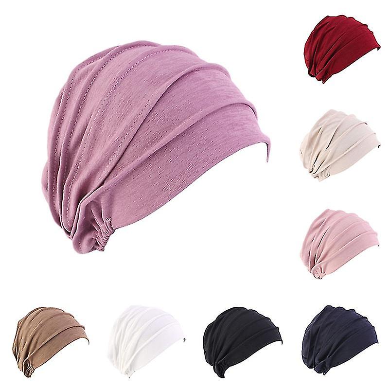 Women's Cotton Elastic Beanie Soft Bandana Soft Hat Bandana Hedge ...